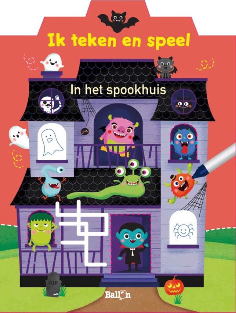 Ik teken en speel - In het spookhuis - Met viltstiftje | Kinderboekjes.nl